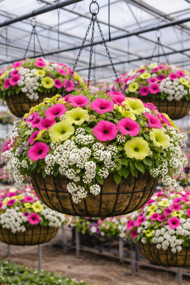 Alyssum Seeds, Wave Petunia Seeds & Flower Seeds for Hanging Baskets ...