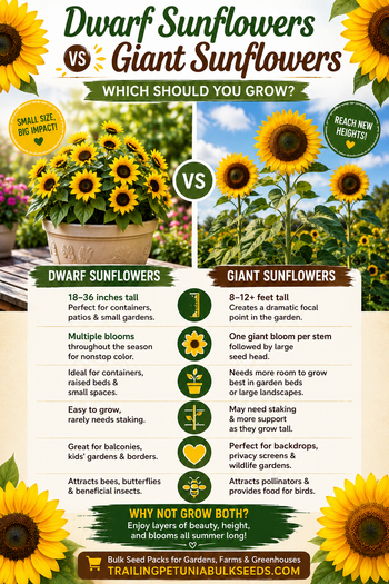 Dwarf Sunflowers vs Giant Sunflowers: Which Should You Grow ...